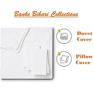 Banke Bihari Collection 1000 TC Pure Egyptian Cotton Plum Duvet Cover Oversized King 116x98 Inch + 2 Pillowcases Zipper Clouser & Corner Ties Quilt case Hotel Quality Soft Feel Comfortable (Pinch)
