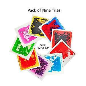 Art3d Liquid Fusion Activity Play Centers for Children, Toddler, Teens, 12" X 12" Pack of 9 Tiles