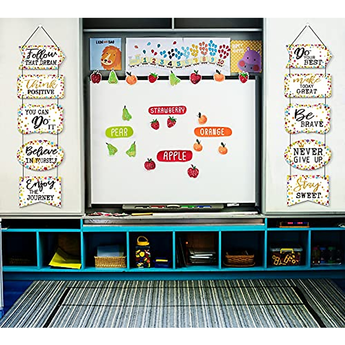 Hohomark Classroom Decoration Banner Motivation Confetti Positive Porch Sign Back to School Positive Sayings Accents for Student Teacher School Classroom Bulletin Board Office Home Nursery Decor