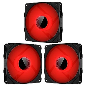 novonest 120mm PC Case Fan,3-Pin Red Led High Performance Mirror Cooling Fan,Low Noise High Airflow Ultra Quiet Computer Fan for PC Cases,Long Life Bearing Computer Cooling Fan,UA01RD3(3-Pack)