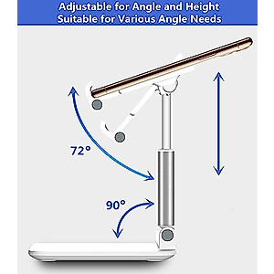 bodbop Cell Phone Stand for Desk Mobile Phone Holder Desktop Cell Phone Bracket Desk Foldable Phone Support Dock Compatible with iPhone Pro Max Plus Android Smartphone Stands Tabletop Holders (White)