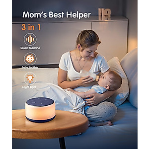 White Noise Sound Machine Baby for Sleeping with Night Light – 34 Soothing Sounds, Rechargeable White Noise Machine for Baby Kids Adults Sleep, Portable Lullaby Machine Baby Soother