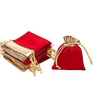KAOYOO 25pcs 4.7"x5.9"/12cmx15cm Drawstring Velvet Gift Bags for Wedding,Birthdays,Christmas, Jewelry Packing