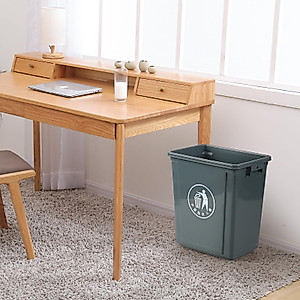 Cand 4-Pack 10 L Plastic Trash Can Wastebasket, Small Kitchen Garbage Can, Grey