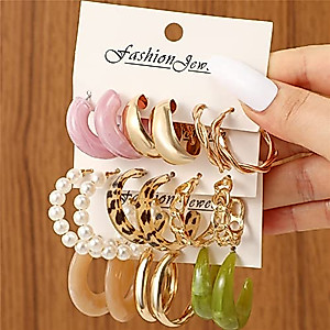 45 Pairs Gold Hoop Earrings for Women, Chunky Twisted Small Big Hoops Earring Packs Set, Earrings for women multipack, Fashion Trendy Earrings Jewelry for Birthday Party Christmas Gift