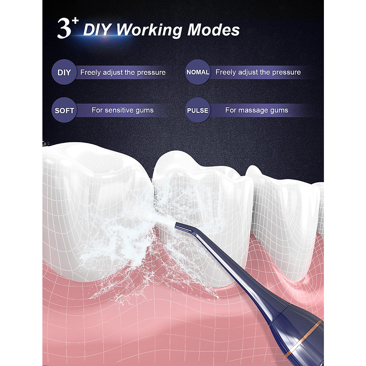 Water Flosser and Electric Toothbrush Combo, [2 in 1] Cordless Water Dental Pick Toothbrush with 4 Modes, 2 Brush Heads and 2 Water Jet Tips Water Dental Flosser Toothbrush Combo for Home Travel