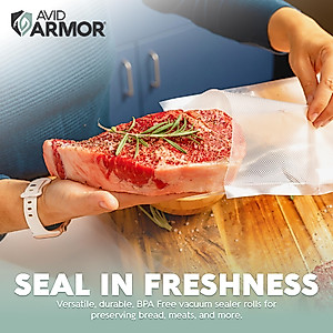 Avid Armor - Vacuum Sealer Bags, Vac Seal Bags for Food Storage, Meal Saver Freezer Vacuum Sealer Bags, Quart Size Sous Vide Bags Vacuum Sealer, Non-BPA, 8 x 12 inches, Pack of 200