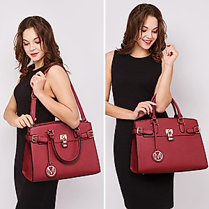 Women Handbags and Purses Fashion Satchel Tote Work Bags Top Handle Shoulder Purses with Matching Wristlet