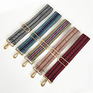 Umily Wide Shoulder Strap Adjustable Replacement Belt Guitar Style Cross body Handbag Purse Strap, Black (Silver Black Metal), Medium