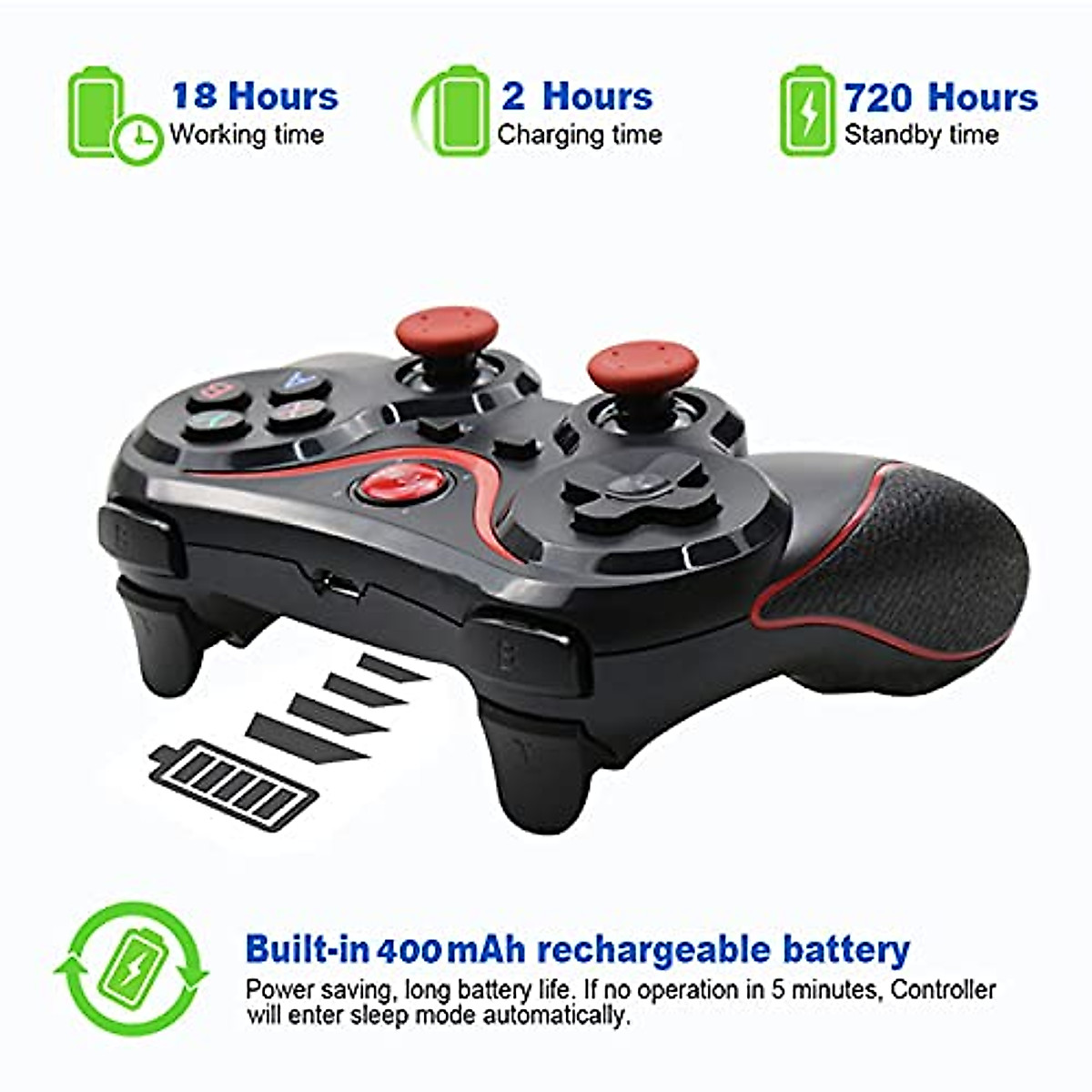 Megadream Android Gamepad Controller, Wireless Key Mapping Gamepad Joystick Perfect for PUBG Mobile & Call of Duty, Compatible for Samsung Galaxy HTC LG Other Phone, Not for iOS/PC