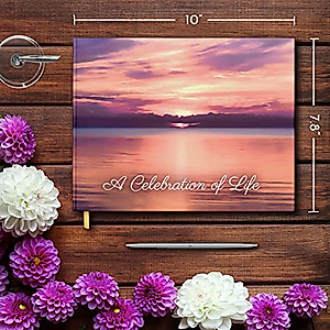 Celebration of Life Funeral Guest Book, Pond Design Funeral Guestbook with Pen, Memorial Service Guest Book, Memorial Guest Book, Memorial Book, Funeral Book, Signature Book, Funeral Book Guest
