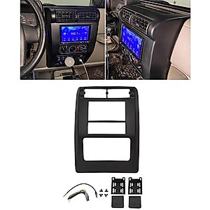 HECASA Double Din Dash Kit W/Wiring Harness Compatible with 2003-2006 Jeep Wrangler TJ Radio Dash Bezel