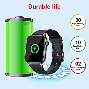 GT HITGX Smart Watch with Voice Control 1.72" Fitness Tracker Smartwatches 100+ Sports Modes Smart Watches for Men Women Watch for iOS Android (Answer/Calls)