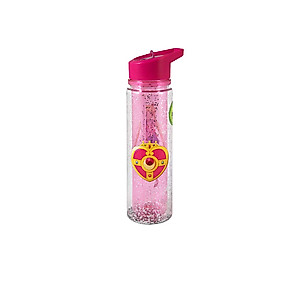 JUST FUNKY Sailor Moon Crystal Double-Walled Water Bottle | 18 oz Plastic Travel Beverage Container | Includes Glitter Wall | Home Deco | Anime Water Bottle | Officially Licensed