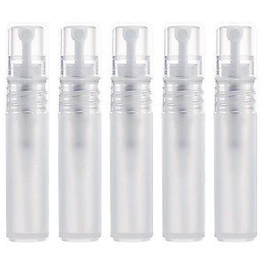KINBOM 5pcs Perfume Atomizers Refillable, Plastic Spray Bottles for Travel Mister Empty Spritzer Bottles for Hair Face Plants (5ml)