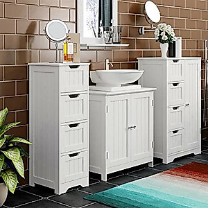 CZDYUF Two-Door Bathroom Vanity Cabinet Wash Basin Cabinet Multifunctional Storage Shelf Basket Kitchen Bathroom Accessories