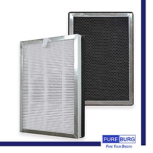 PUREBURG 4-Pack Replacement 3-in-1 High-efficiency HEPA Filters Compatible with Medify MA-25 / MA-25B / MA-25W / MA-25S Air Purifiers