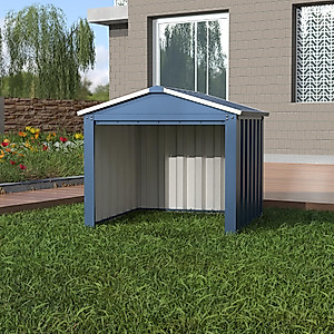 Aobabo Metal Outdoor Storage Shed, 3×3 FT Steel Utility Tool Shed Storage House Without Door, Metal Sheds Outdoor Storage for Backyard Garden Patio Lawn (H2'xW3'x D3') Blue&White