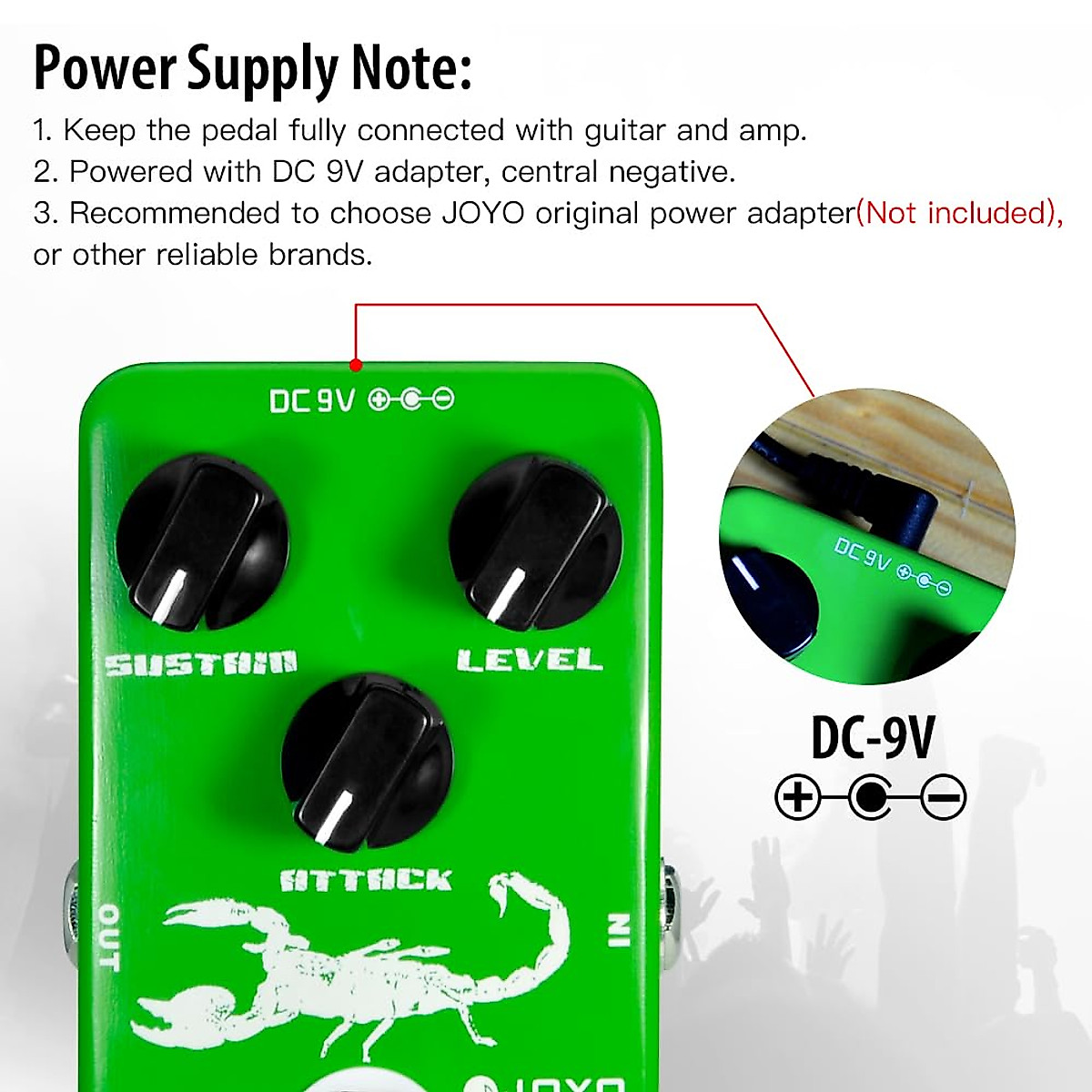 JOYO Dyna Compressor, JF-10 Model for Electric Guitar & Bass, Classic Ross Re-creation, Low Noise, True Bypass