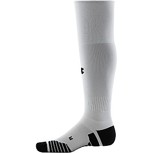 Under Armour Adult Soccer Over-The-Calf Socks, 1-Pair , White/Black/Black , Medium