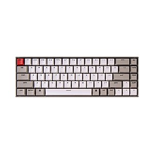Keychron K6 Hot-Swappable Wireless Mechanical Keyboard for Mac, 65% Compact 68 Keys, Bluetooth, Multitasking, Type-C Wired Gaming Keyboard for Windows Non-Backlit with Keychron Blue Switch