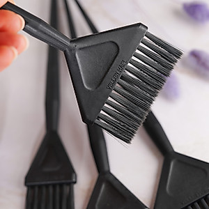 Vellen Hair Color Brush Set, 4 different sizes for smooth Application, Perfect for Hair coloring and Balayage, Reusable and Washable (Black)