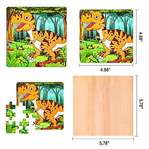 Max Fun Puzzles for Kids Ages 3-5, 20 Pieces Wooden Puzzles Dinosaur Puzzles for Toddlers Children Learning Educational Puzzles Boys and Girls Toys for 3+ Year Old (4 Puzzles)