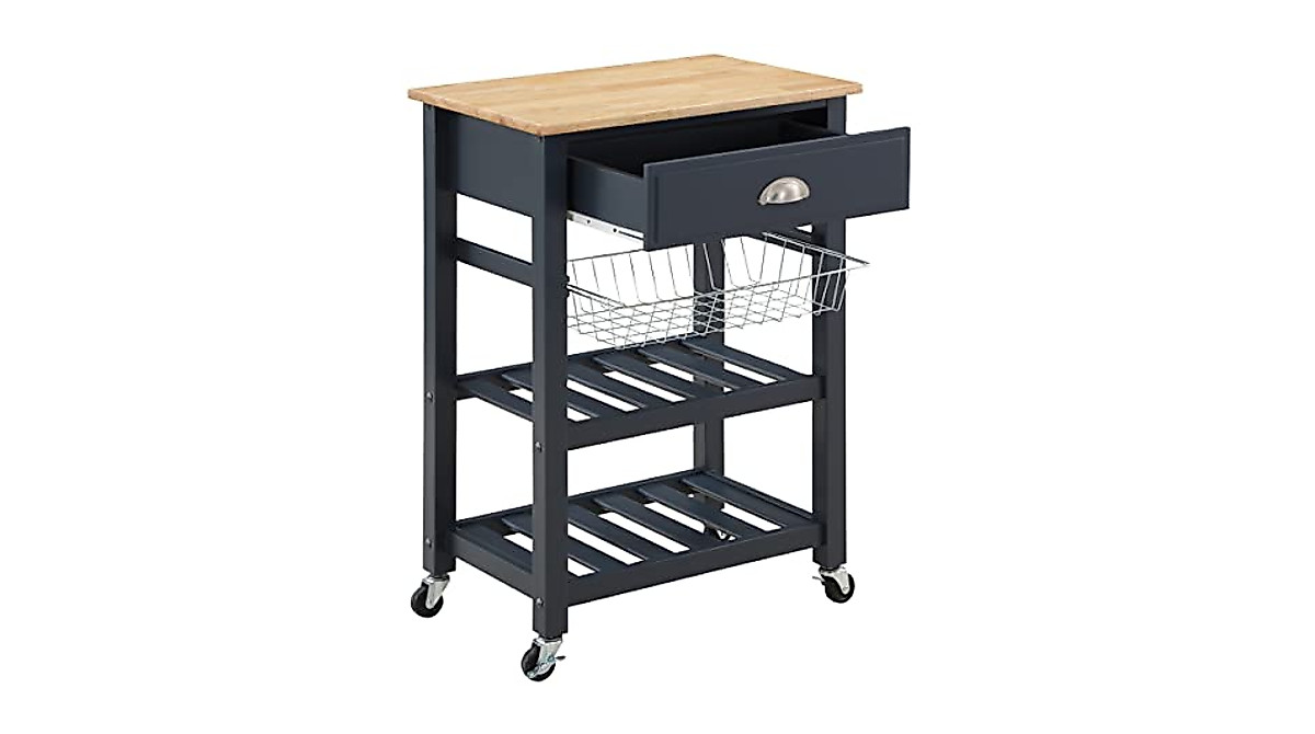 OSP Kitchen Cart with Wood Top - Space-Saving Style