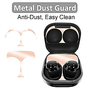 Dust Guard Ear Tips Kit for Galaxy Buds Pro SM-R190, 2 Ultra Thin Dust Proof Metallic Stickers Cover and 6 Pairs Replacement Eartips Compatible with Samsung Galaxy Buds Pro - S/M/L Rose Gold
