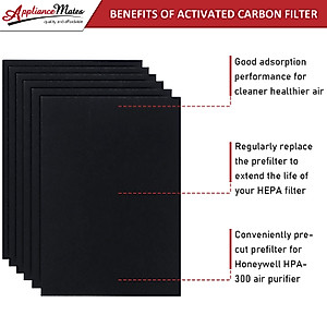 HRF-A300 Pre Filter A Replacement for Honeywell HPA300 Series HEPA Air Purifier, 6-Pack Pre-Cut Carbon Pre Filter