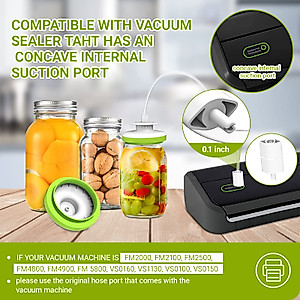 Mason Jar Vacuum Sealer for FoodSaver Vacuum Sealer,Jar Sealer and Accessory Hose Kit for Wide&Regular Mouth Mason Jar,Canning Jars Vacuum Sealer Kit with Lid Opener Compatible with Most Vacuum Sealer