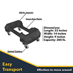 Pack of 2 Black 23 Gallon Slim Waste Bin with Dolly, Heavy-Duty Wheeled Trash Can, Commercial Rolling Recycle Container, Durable Plastic Garbage Can for Offices, Homes, Kitchens, Restaurants