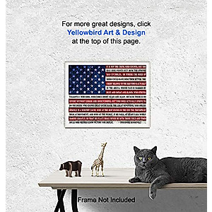 Teddy Roosevelt Man in the Arena Quote Poster Print - 8x10 Daring Greatly Wall Art Room Decor - Unique Inspirational Motivational Gift - Patriotic American Flag Plaque - Unframed