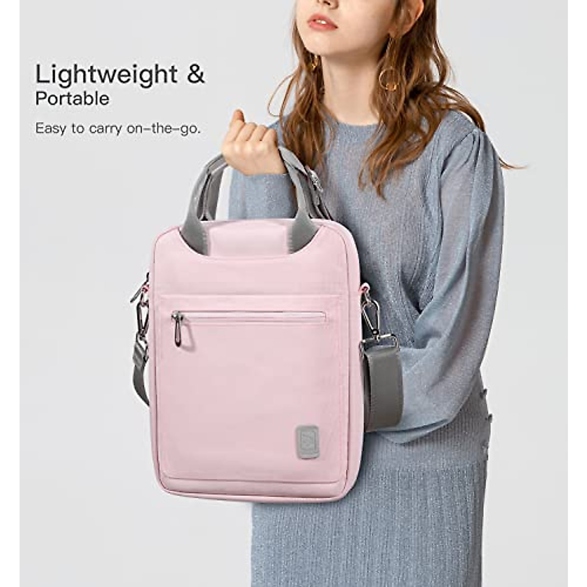 Dadanism 9-11" Tablet Sleeve Carrying Bag with Shoulder Strap for iPad 10th Gen 10.9, iPad 9/8/7th Gen 10.2, iPad Air 11", iPad Pro 11 M4 M2 2024, iPad Air5/4 10.9, Galaxy Tab A9+ Plus 11"/S9 FE, Pink