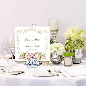 MTLEE 36 Pieces Diamond Place Card Holders Acrylic Table Number Holders for Wedding Crystal Table Card Stands Tabletop Card Holders for Weddings Baby Shower Table Card Decoration (Transparent White)