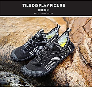 Womens and Mens Water Shoes Barefoot Quick-Dry Beach Pool Shoes Hiking Shoes for Surf Swim Water Sport Black