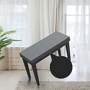 Detiblue Bench Cushion - Outdoor Patio Porch Swing Cushion, Indoor Bay Window Seat Furniture Cushion, Non-Slip, Waterproof, 45x16x3, Leathaire Light Black