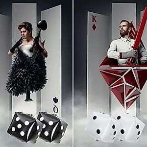 10 Pcs Cube Foil Balloons 12 Inches Square Dice Foil Balloon 4D Mylar Balloon for Party Decorations Party Supplies,White