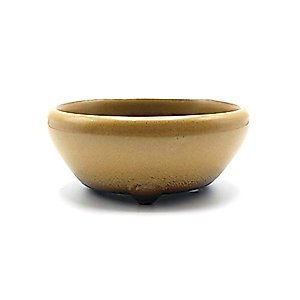 Bonsai Ceramic Pot Round Shape Three Legs Glazed (4, Ki-Yu)