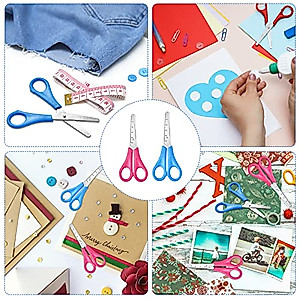 Elesunory 50 Pack Scissors Bulk for Kids, 5 Inch Kids Scissors, Blunt Tip Bulk Scissors for School Kids, Soft Grip Kid Scissor for School Classroom Students Craft(Pink, Blue)