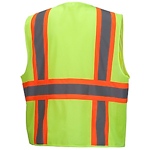 Pyramex Safety Hi-Viz All Mesh Safety Vest with Contrasting Reflective Tape, Lime, Large - RVZ2310L