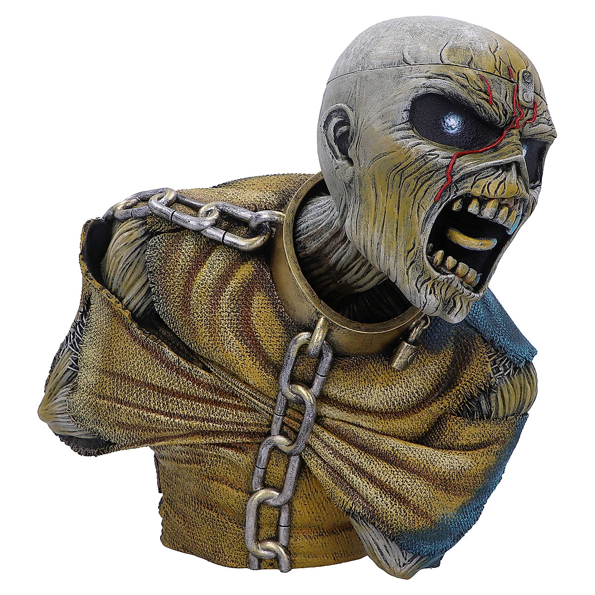 Nemesis Now Iron Maiden Piece of Mind Bust Box (Small) 12cm, Resin, Officially Licensed Iron Maiden Merchandise, Piece of Mind Eddie Bust Box, Bust and Storage Box, Cast in Resin, Hand-Painted