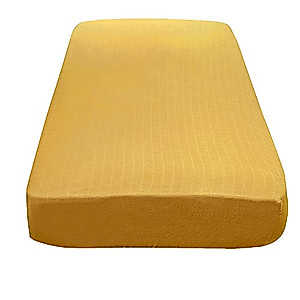 Ella Bonna - Muslin Fitted Crib Sheet, Solid Color Crib Cover, 100% Organic Cotton Crib Sheet for Standard Crib and Toddler Mattresses, Mustard