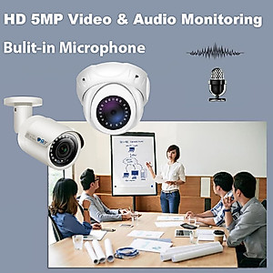 GW Security 32 Channel 4K NVR 8MP AI Human & Vehicle Detection Security Camera System with 32 UHD 4K 2160P Microphone PoE Outdoor/Indoor Weatherproof IP Security Bullet Cameras (White)