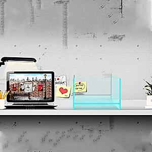 Fzone 1.7 Gal Nano Rimless Aquarium Low Iron Fish Tank NovaClear Ultra-White Translucent Glass Verso Series Nano Shallow Pond Levitating Floating Air Aquarium(A30-W18)