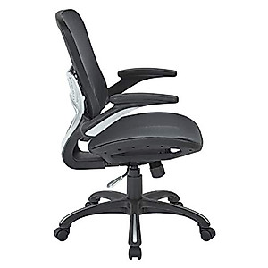 Office Star Riley Ventilated Manager's Office Desk Chair with Breathable Mesh Seat and Back, Black Base with Black