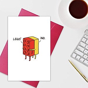 Funny Birthday Card for Boyfriend Girlfriend, Lego Love Card for Her Him, Humorous Anniversary Bday Card