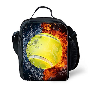 Tennis Lunch Bag Lunch Box Reusable Insulated Lunch Cooler Bag Gift for School Kids Boys Girls