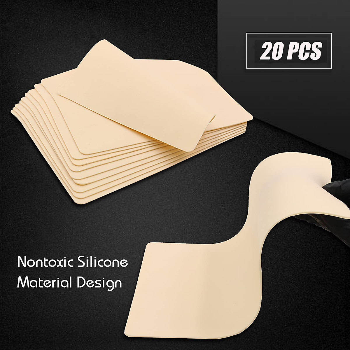 Blank Tattoo Practice Skin - Jconly 20 Sheets 8×6 Double Sides Fake Skin Tattoo Skin, Microblading Eyebrows or lips to practice skin for Beginners and Experienced Tattoo Artists,Tattoo Supplies