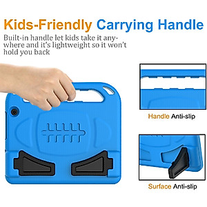 BMOUO Kids Case for Fire HD 10 Tablet (13th/11th Generation, 2023/2021) with Screen Protector, Shockproof Case for Amazon Fire HD 10 Tablet - Blue